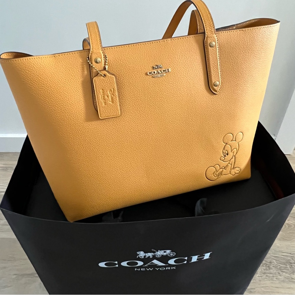 Disney X Coach Central Tote With Zip With Mickey Mous… - Gem